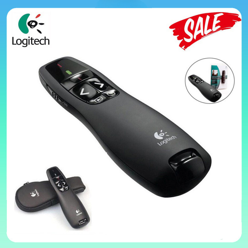 Logitech R400 USB Wireless Presenter Red Laser Pointer 2.4GHz Remote ...