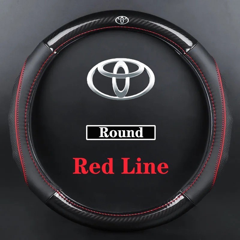 Car Leather Carbon Fiber Steering Wheel Covers for Toyota Innova Noah ...