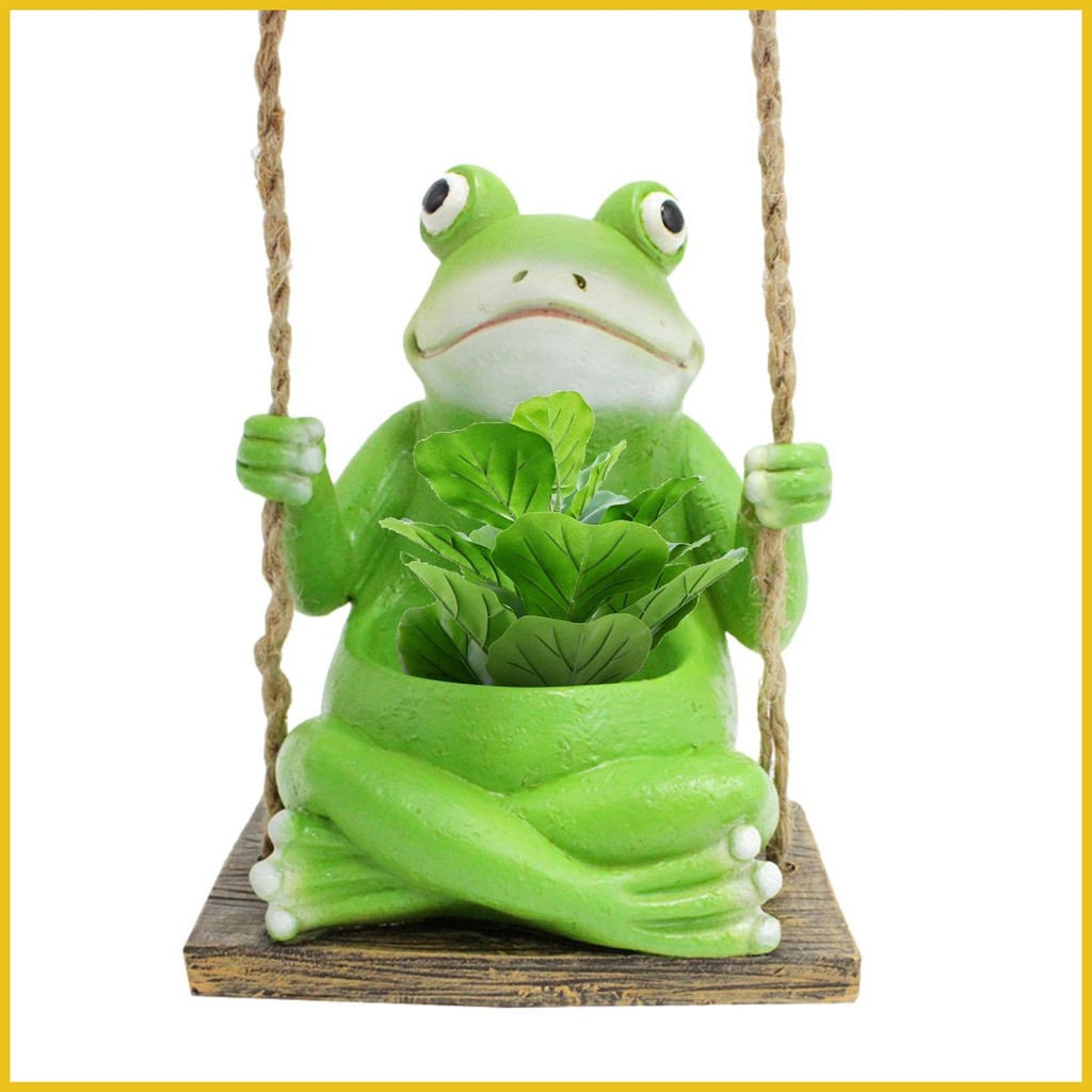 Frog Planter Swing Frog Planter Plant Succulent Flower Pots Portable ...