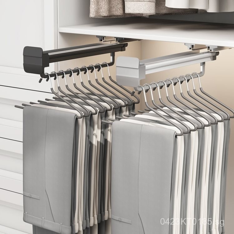 ^Wardrobe Closet Y Rod Hanger Push-Pull Vertical Pants Hanger Clothes ...
