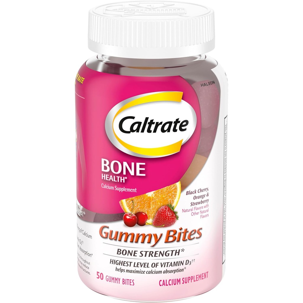Caltrate Gummy Bites 500 mg Calcium and Vitamin D Supplement, Black ...