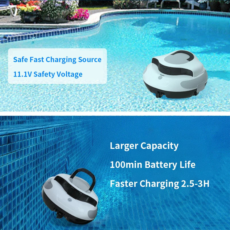 Automatic Pool Cleaner Smart Cordless Robot Piscina Limpiafondos With ...