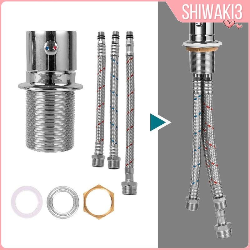 [Shiwaki3] Hot and Cold Water Mixing Valve with Hoses Brass Cold Water ...