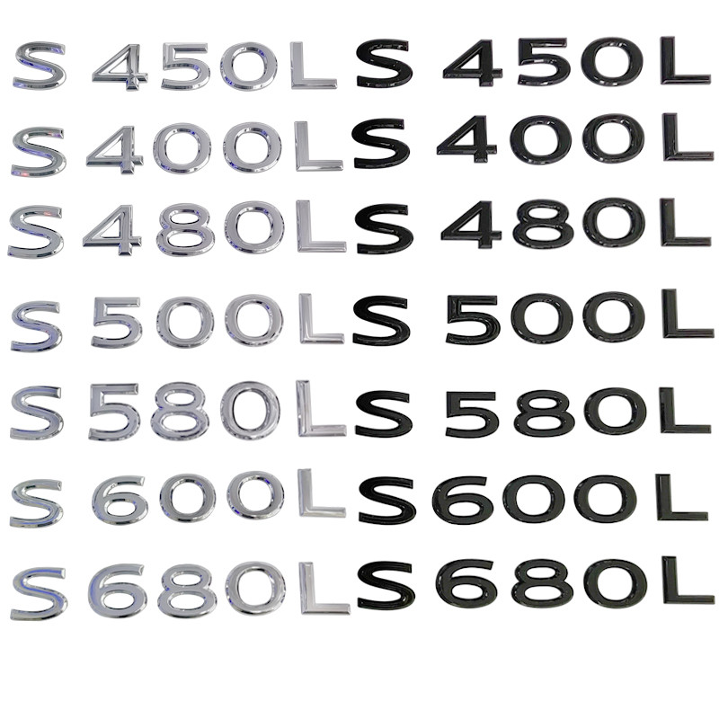 Car Body Badge Letters Sticker Rear Trunk Emblem Decal for Mercedes Benz Maybach S400L S450L ...