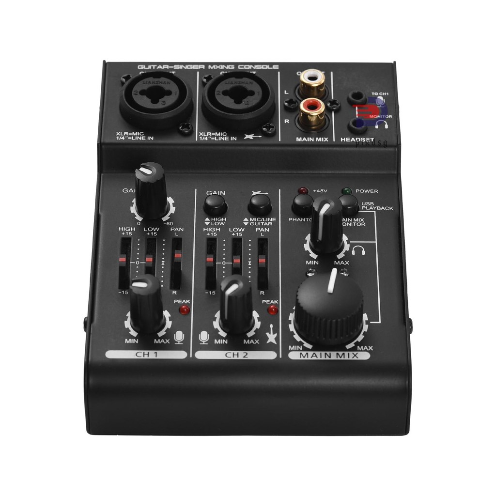 Mini 3-Channel Sound Card Mixing Console Digital Audio Mixer Built-in ...