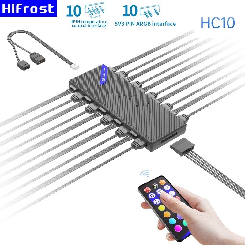 Hifrost HC-10 Controller ARGB Hub ( 5V 3PIN ARGB + 4 Pin PWM ) PC Case ...