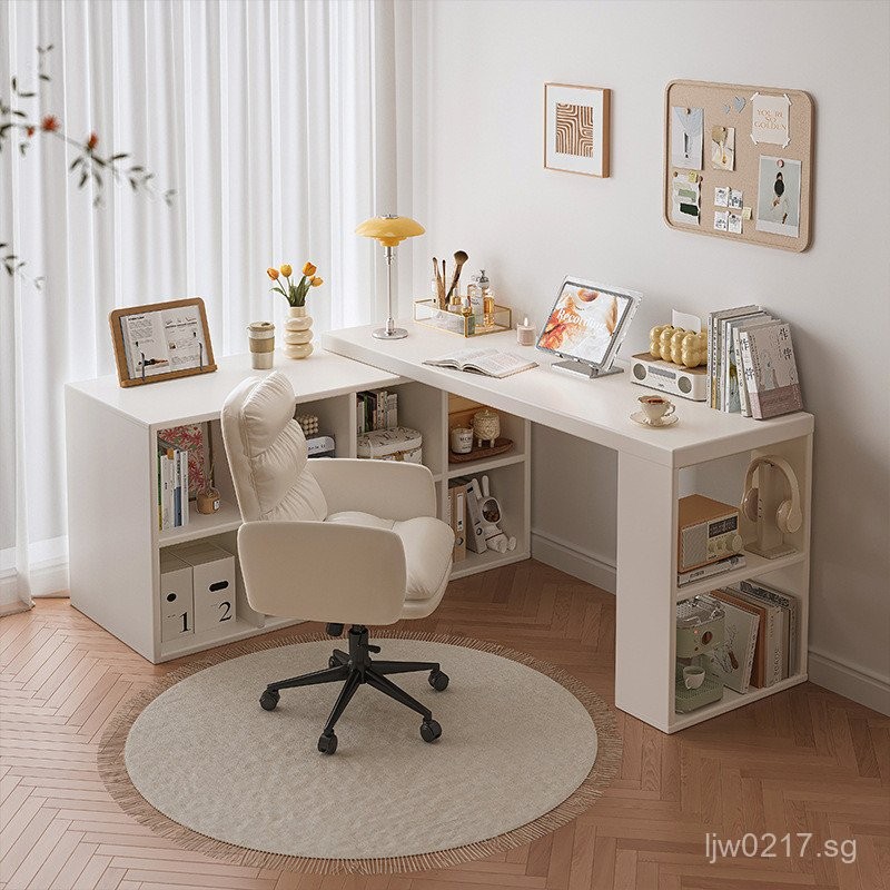 Office Desk for Women, Integrated Desk, Computer Desk, Solid Wood ...