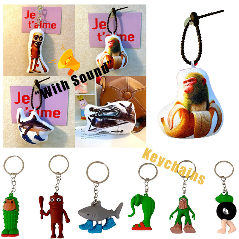 Keychains Tung Tung Tung Sahur Creative Soft Toy Crocouie Chimpanzini ...