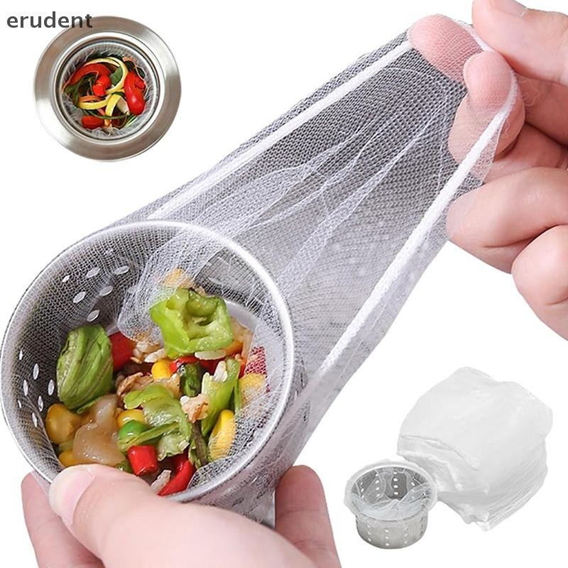 erudent 100Pcs Disposable Kitchen Sink Filter Mesh Sewer Garbage Filter ...