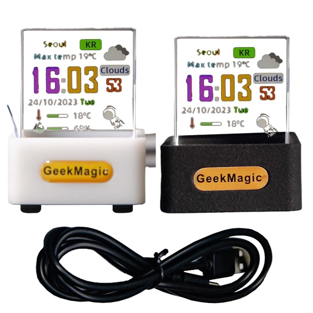 3D Holographic Display Cube Hologram Cube Desk Clock Real-Time Display ...