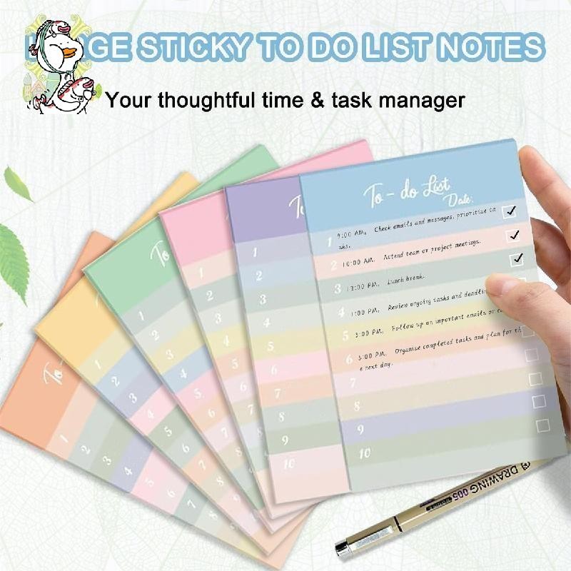 50 Sheets To Do List Sticky Notes,Multicolors Lined Sticky Notes Self ...