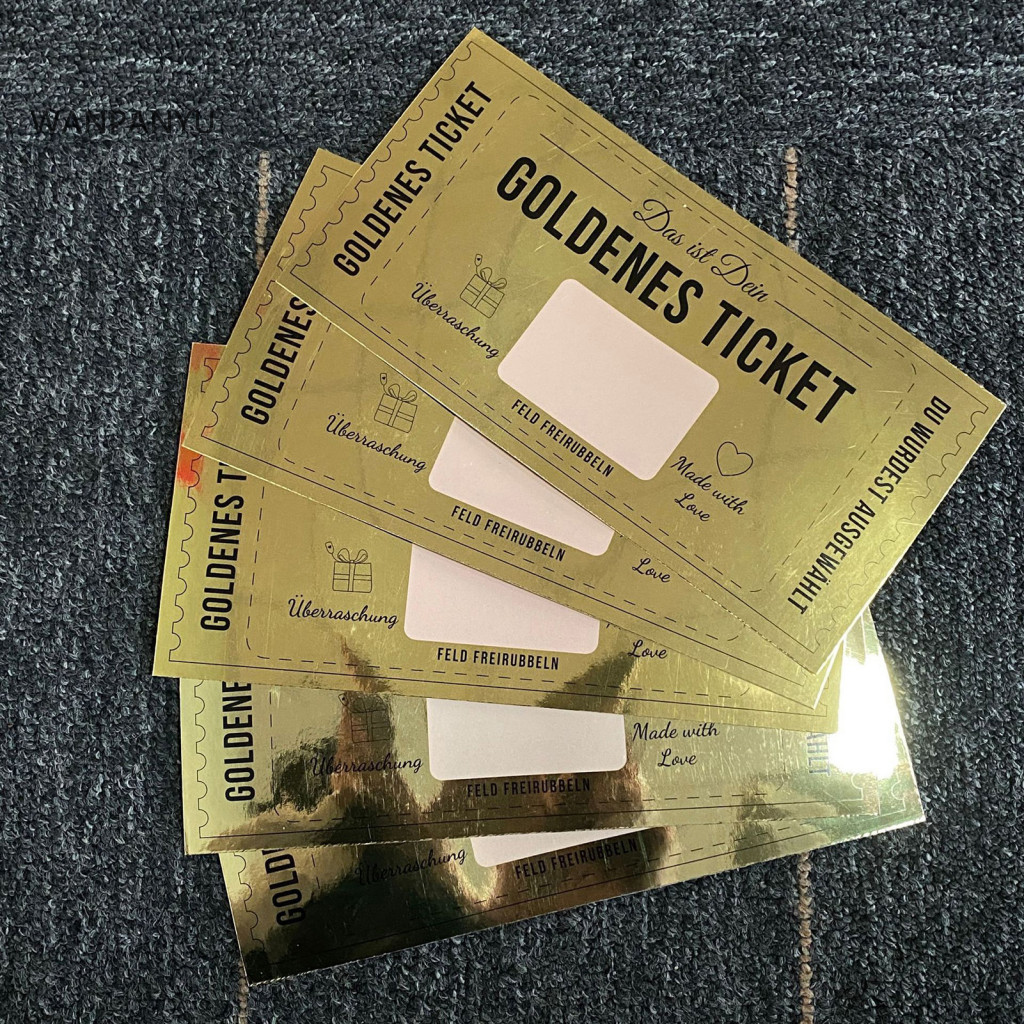 wanpanyu Scratch Card Golden Ticket Scratch-off Stickers Golden Ticket ...
