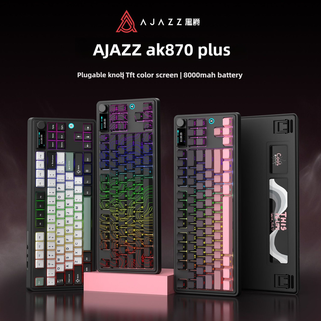 【Local Delivery】AJAZZ AK870 Plus Wireless 3mode Mechanical Keyboard 80% ...