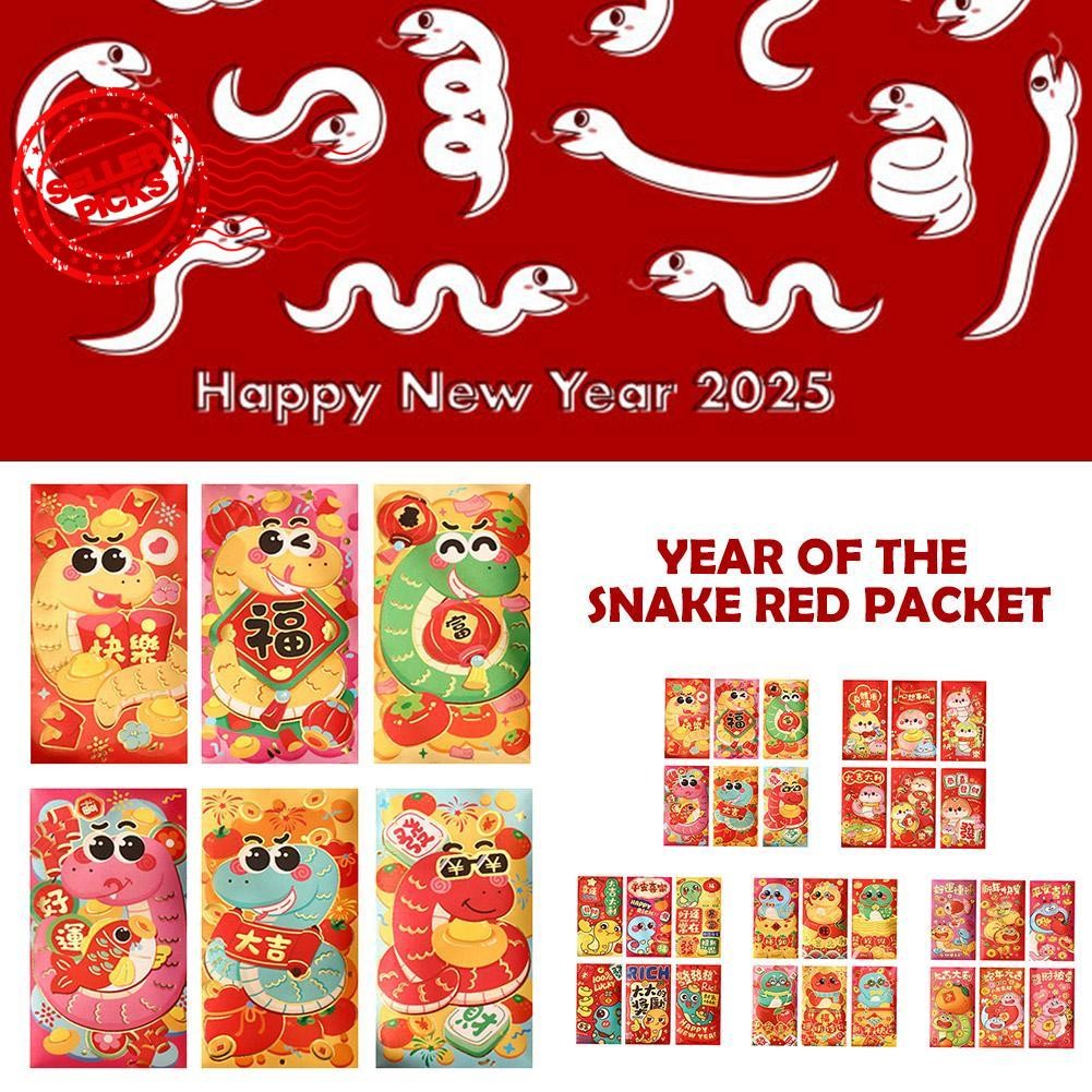 Chinese Angpao 2025 Year Of The Snake Red Packet Spring Festival Lucky ...