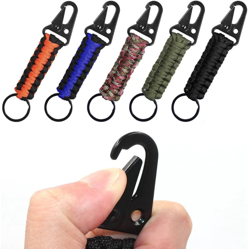 Outdoor Paracord Rope Keychain EDC Survival Kit Cord Lanyard Emergency ...