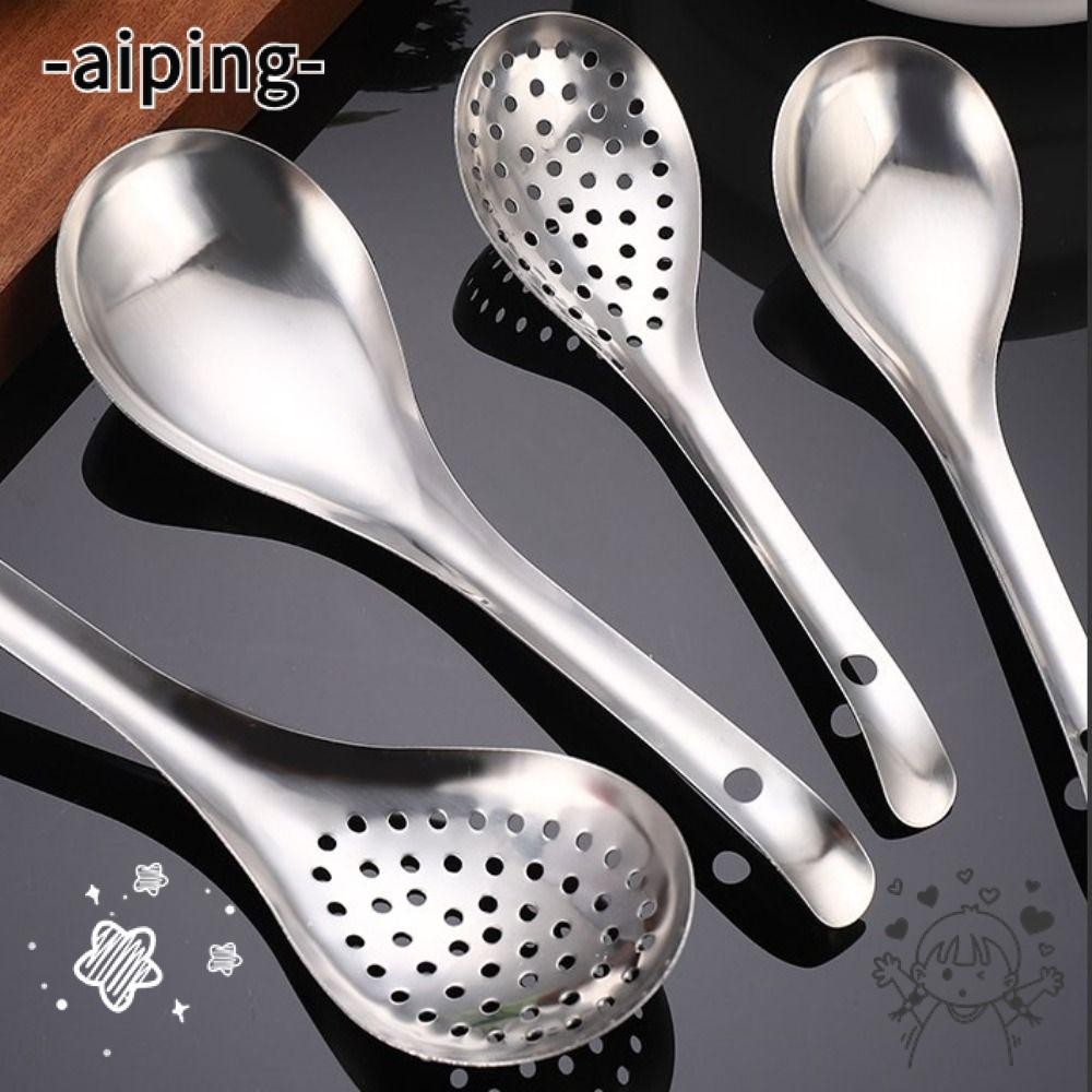 AIPING Strainer Spoon, 304 Stainless Steel Perforated Kitchen Colander ...