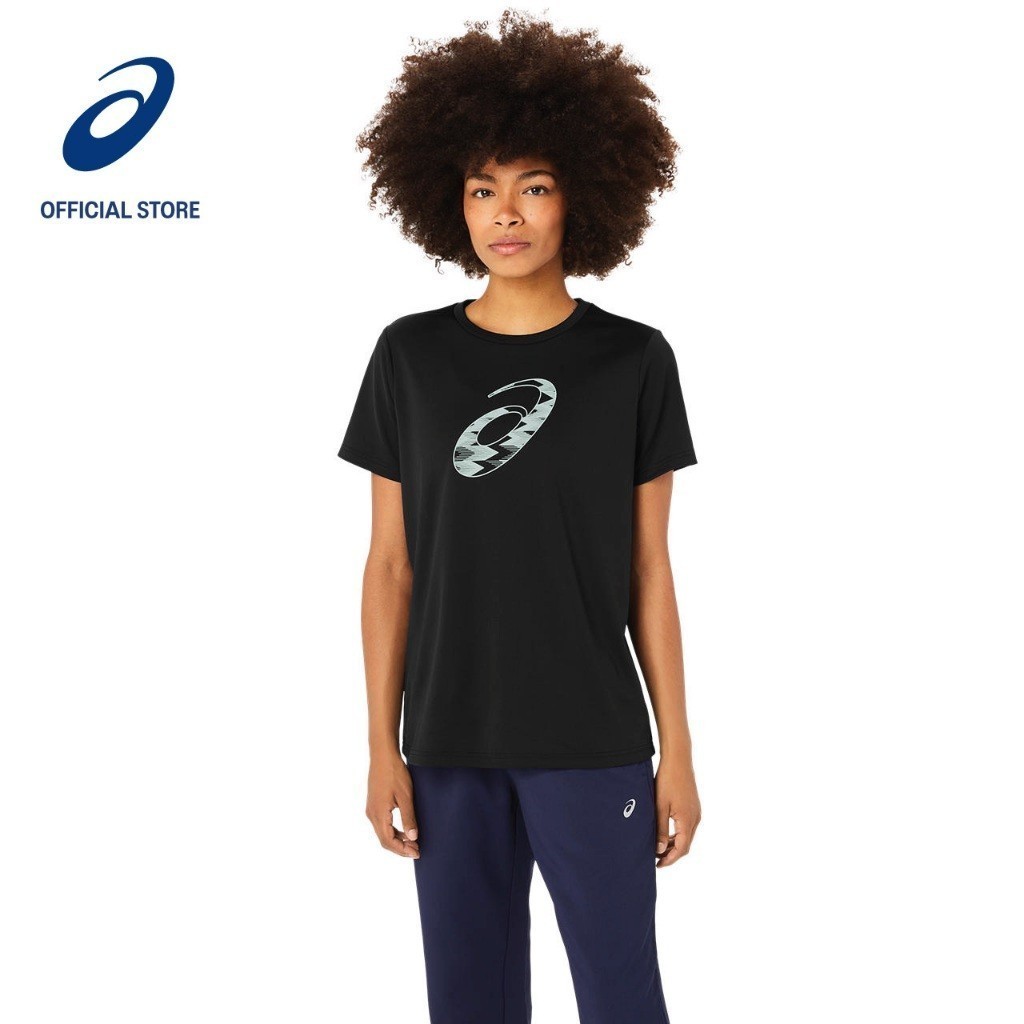 ASICS Women SPIRAL GRAPHIC Short Sleeve Tee in Performance Black ...