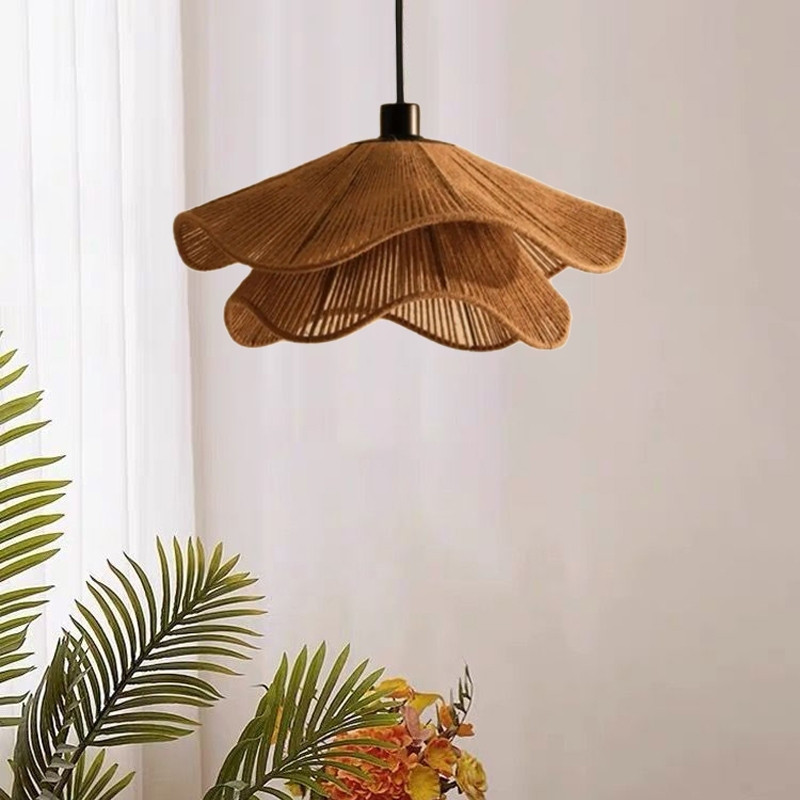 LAMPU GANTUNG RUANG TAMU RUSTIC PENDANT LIGHT HANDMADE BAMBOO RATTAN ...