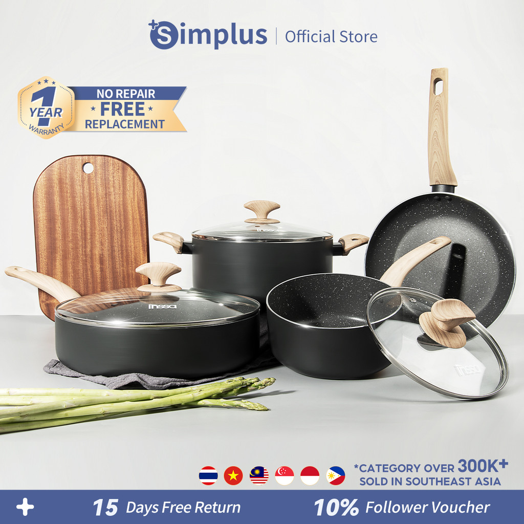 Simplus Saucepan/Wok/Soup Pot/Frying Pan Non-Sticky Non-PFOA Induction ...