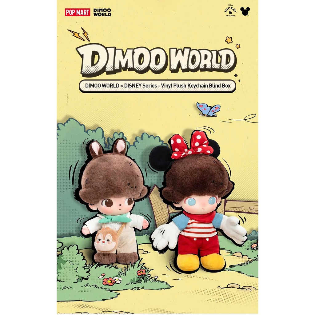 Popmart DIMOO WORLD x DISNEY Series-Vinyl Plush Keychain Blind Box ...