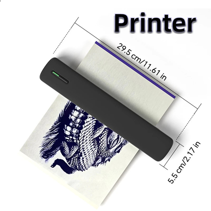 A4 Portable Thermal Printer Wireless Tattoo Stencil Printer Inkless ...