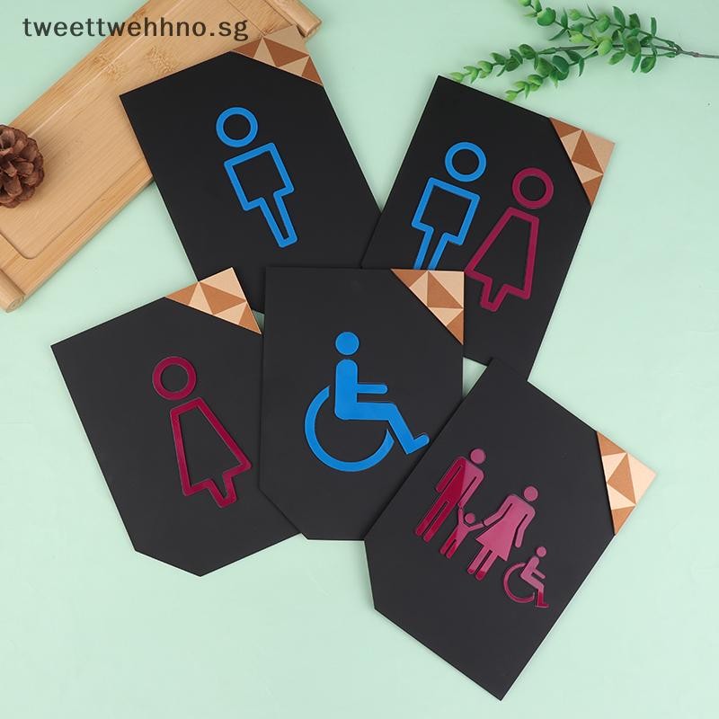 TW Bathroom Instruction Sign Restroom Signage WC Wall Sticker Hotel ...