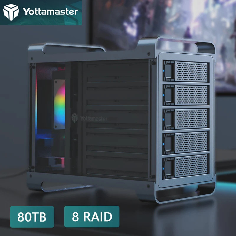 Yottamaster Multi 4/5 Bay RAID External Hard Drive Enclosure 2.5 3.5 ...