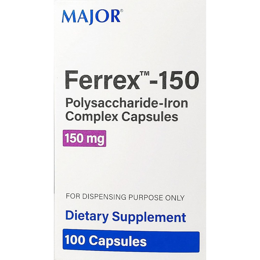 Major Ferrex-150 Polysaccharide-iron Complex Capsules 10 X 10 by MAJOR ...