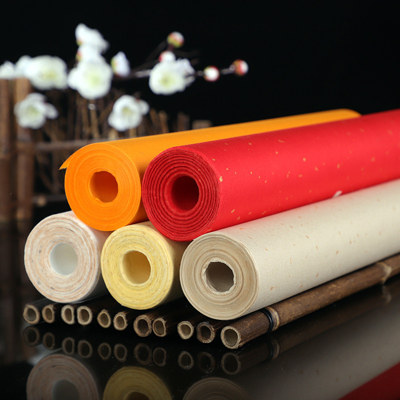 Color Gold Foil Rice Paper Long Roll Calligraphy Writing Paper Long ...