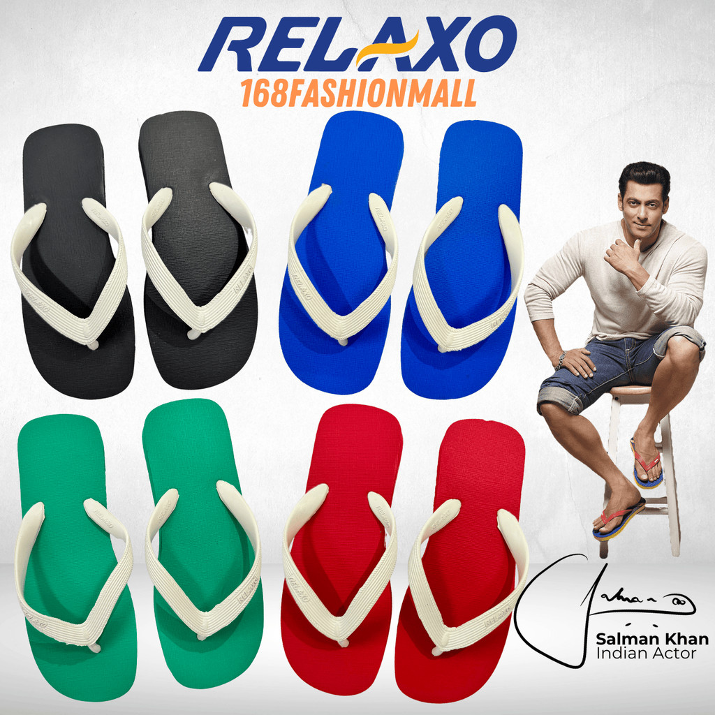 RELAXO CUSHION Made in India Slippers Multicolor Men's Rubber Flip Flops (4 Colors) | Shopee ...
