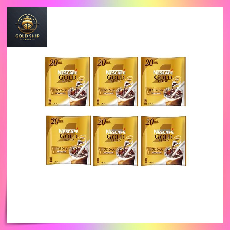 Nescafe Gold Blend Potion Low Sweetness 20P x 6 Bags, Iced Coffee, Concentrate, Dilution ...