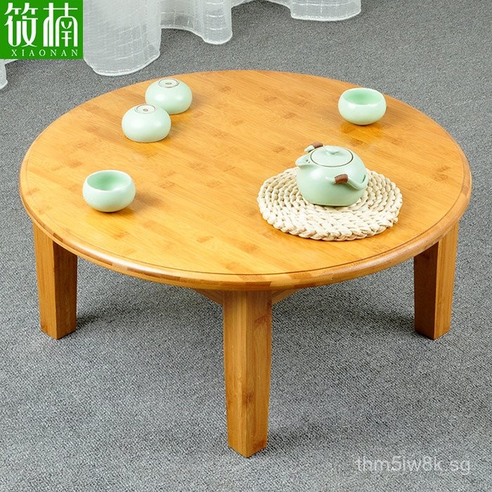 Bamboo Kang Table Low Table Solid Wood Dining Table round Small Coffee ...