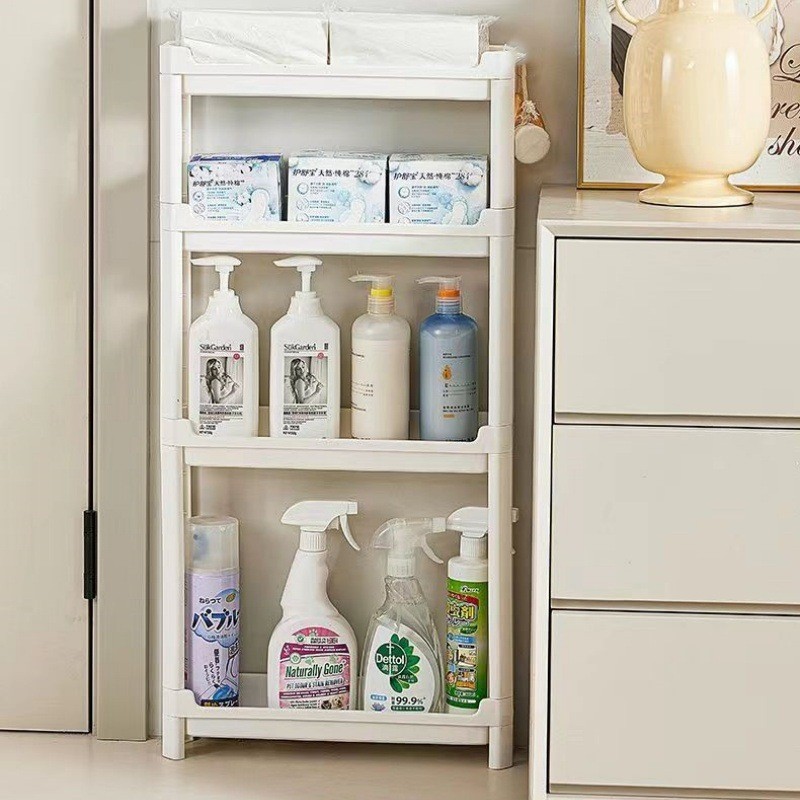 4-Story Mini Ultra-Thin Bathroom Storage Cart Removable Narrow Storage ...