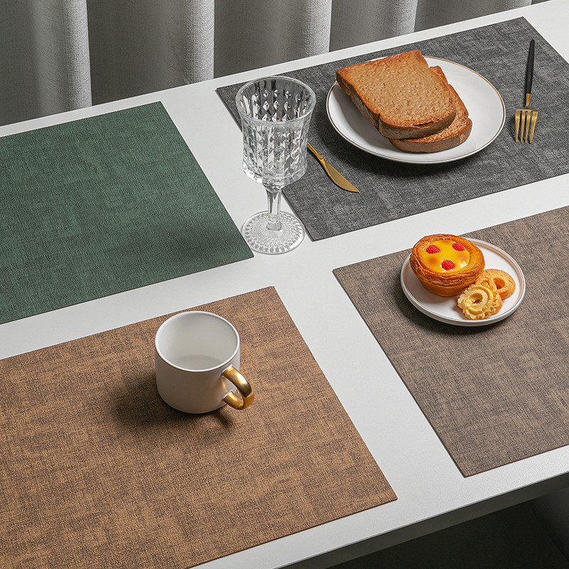 Nordic Leather Placemats, Waterproof Heat-Resistant Dining Table Mat ...