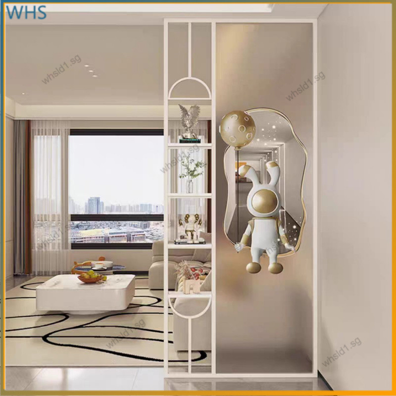 Glass screen partition cream wind long rainbow glass screen restaurant ...