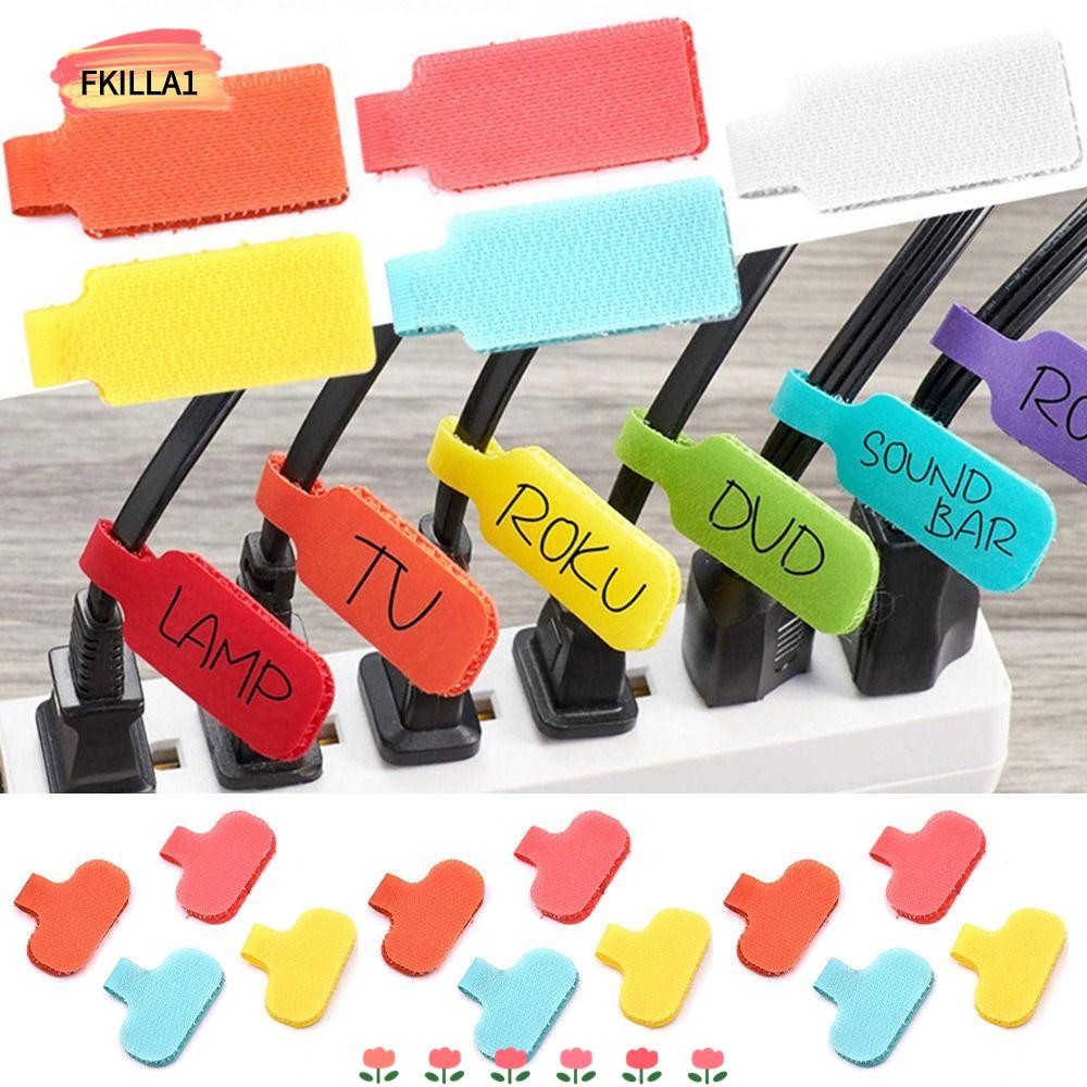 FKILLAONE 24/25Pcs Nylon Cable Labels, Cord Protector Winder Wire Tidy ...