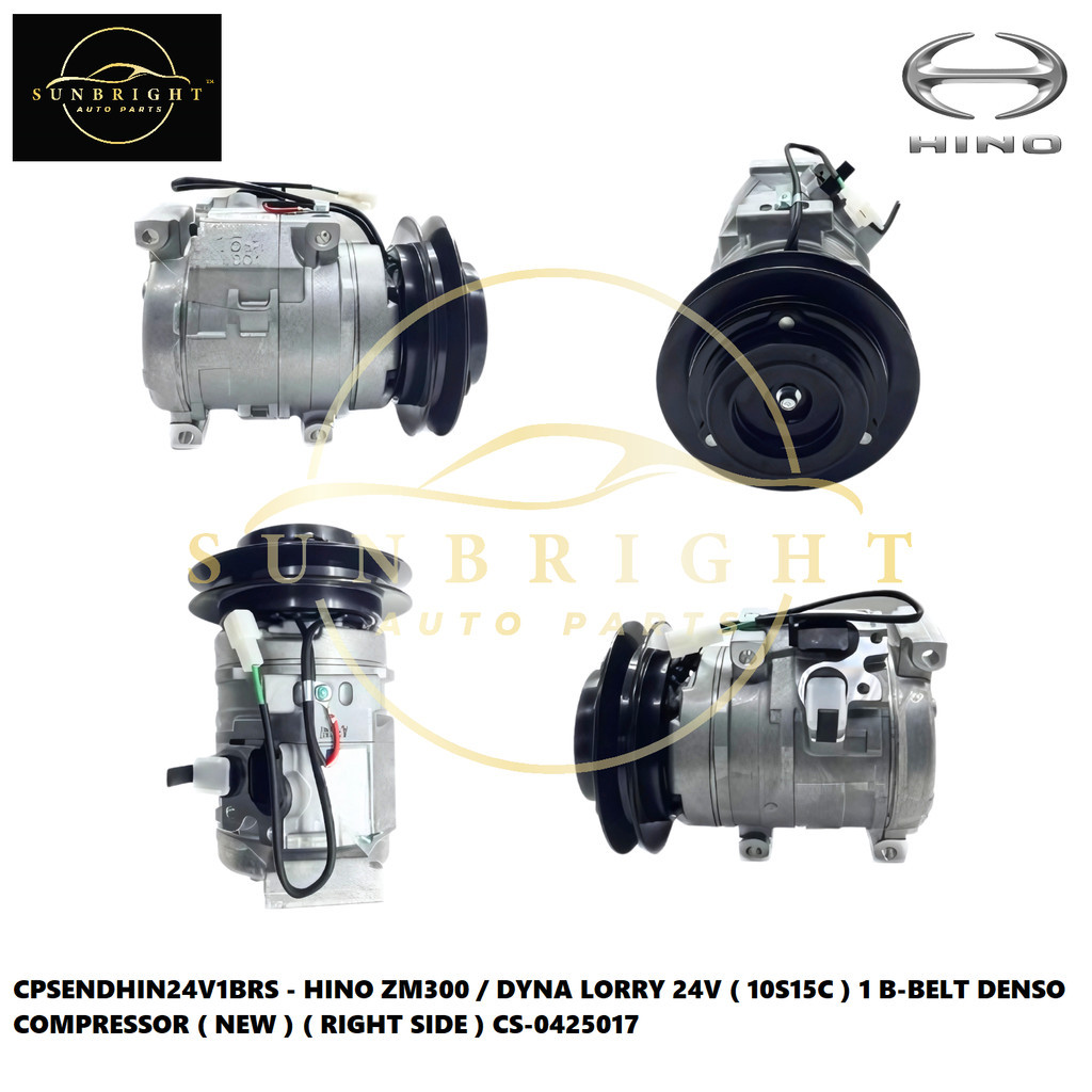 HINO ZM300 / DYNA LORRY 24V ( 10S15C ) 1 B-BELT DENSO COMPRESSOR ( NEW ...