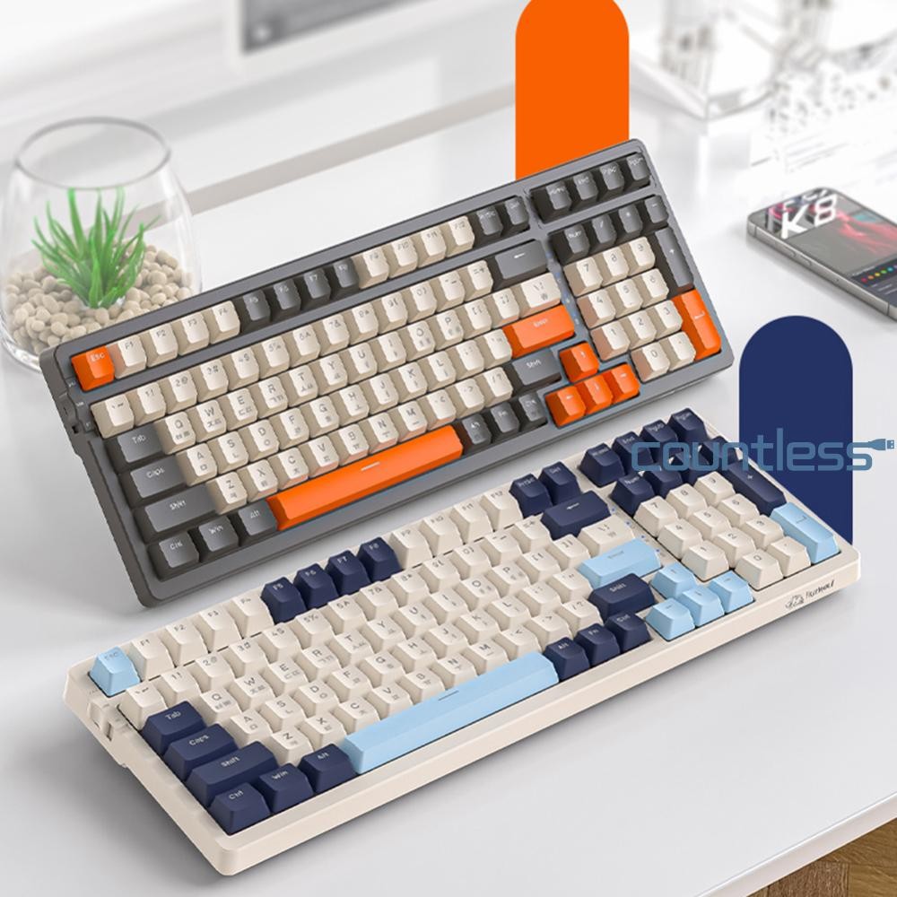 Wireless Mechanical Keyboard 100 Keys Hot Swappable Keyboard Silent ...