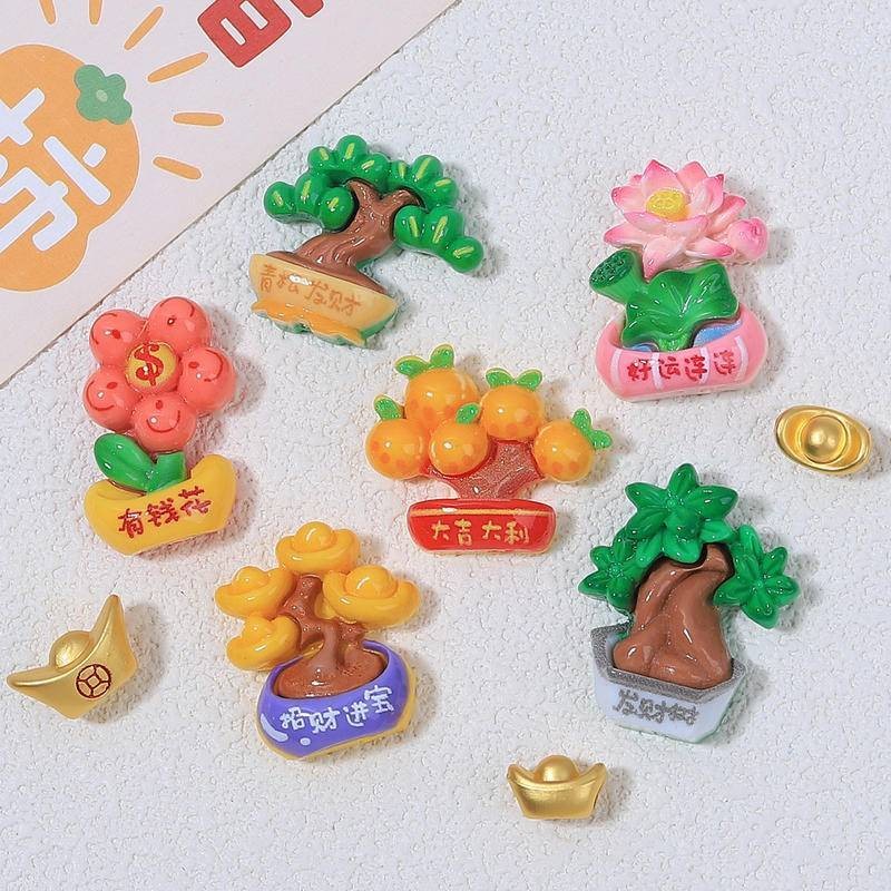 New Year Money Tree Pot Shoe Charms Jibz Cro Good Luck Resin ...