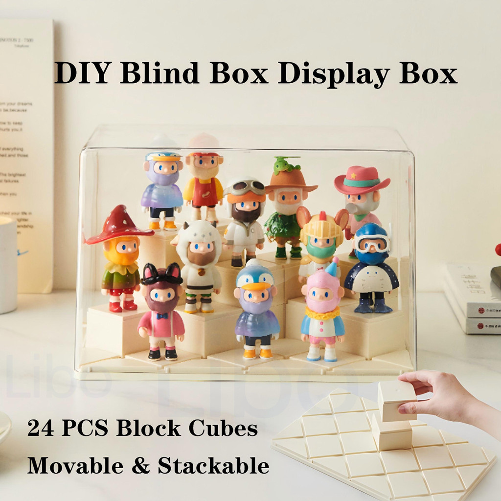 24 Movable Cubes DIY Blind Box Display Box Acrylic display box Popmart ...