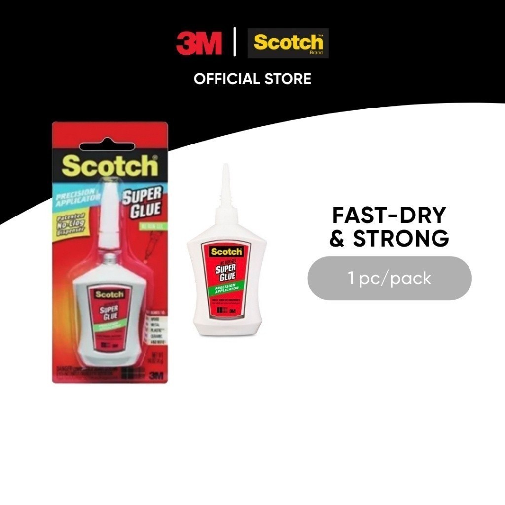 3M™ Scotch® Super Glue, No Run Gel, 1 pc/pack, 4 g/pc, For wood, metal ...