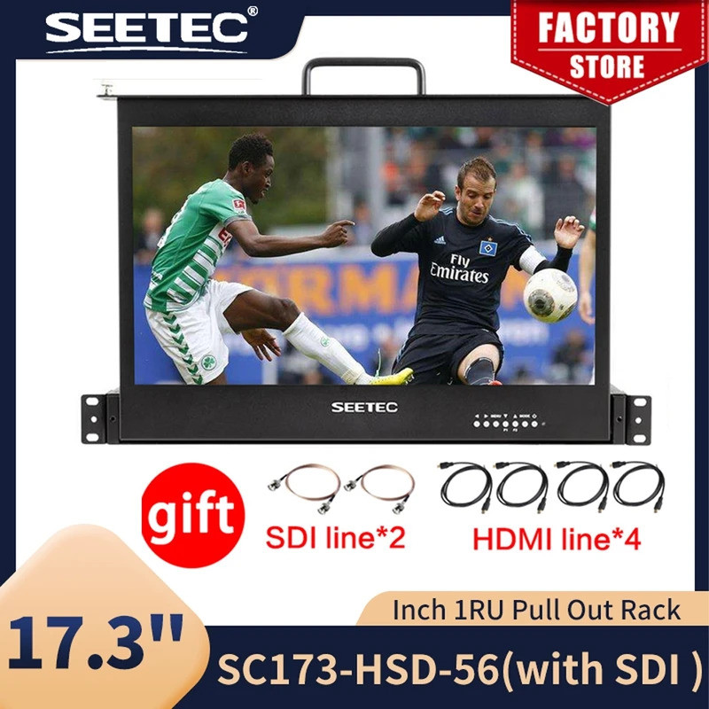 SEETEC SC173-HD-56 17.3 Inch 1RU Pull Out Rack Mount Monitor Full HD ...