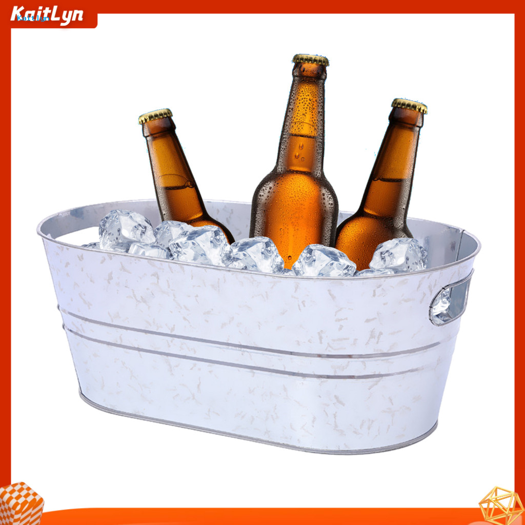 Sturdy Metal Beverage Bucket Ice Bucket with Reinforced Handle Metal ...