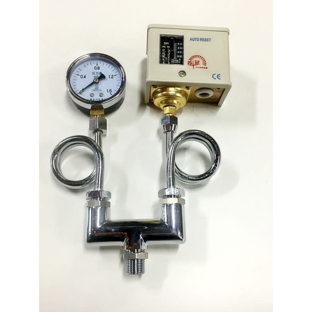 Steam Boiler Pressure Controller Pressure Switch Gauge Three-Way Copper ...