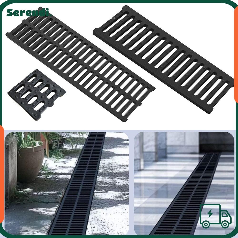 SERENDI Garage Floor Drain, Black High Strength Trench Cover ...