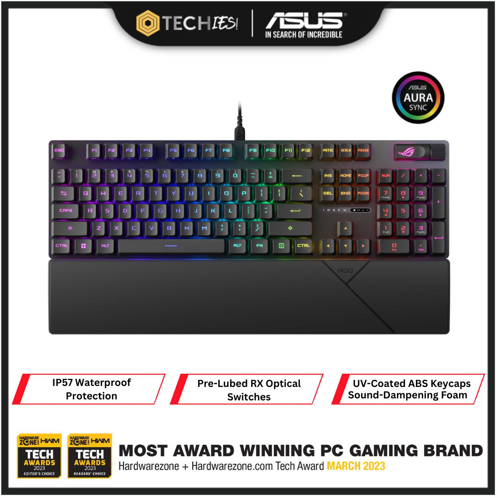 ASUS ROG Strix Scope II RX Gaming Keyboard - Pre-lubed RX RED Optical ...