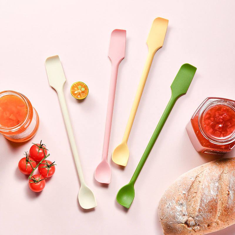 Silicone double headed jam scraper spoon kitchen silicone scraper ...