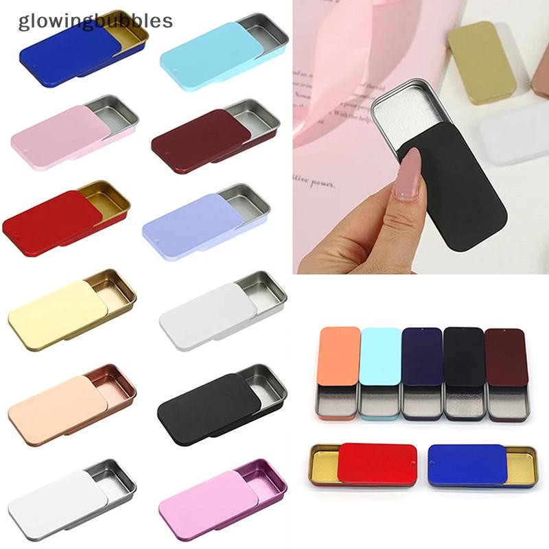 Glowingbubbles Tinplate Box Slide Lid Push Pull Box Drawer Balm Box ...