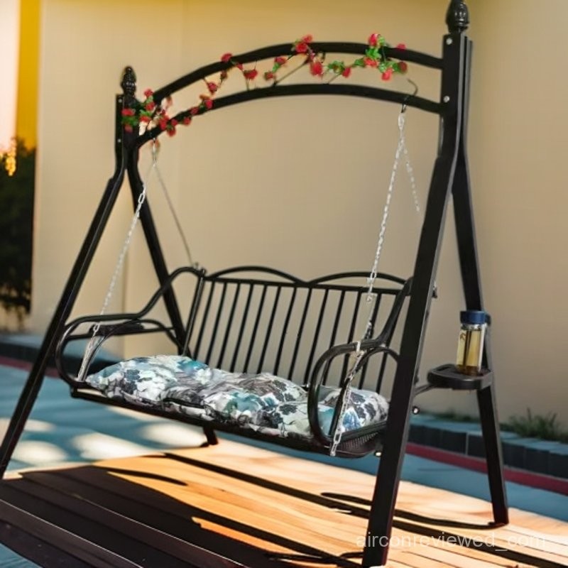 New Double Rattan Swing Hammock Balcony outside Courtyard Hanging ...