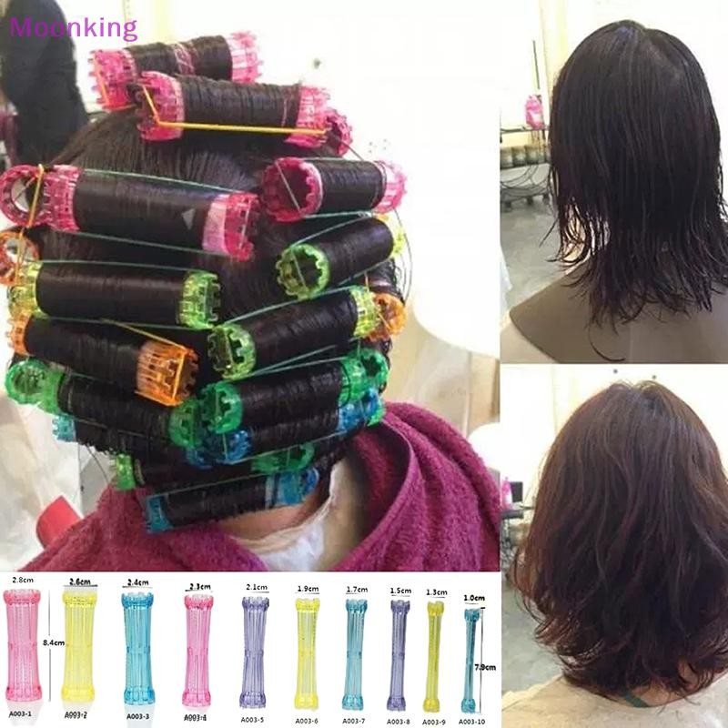 Moonking 10Pcs Crystal Hair Perm Rods 5 Sizes Of Curling Irons Plastic ...